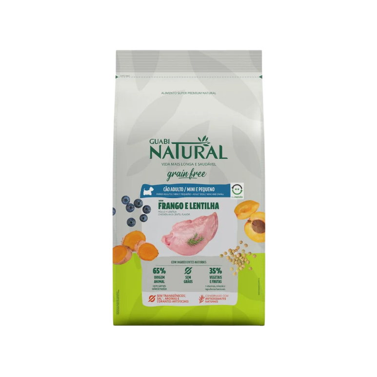 Ração Guabi Natural Grain Free Cão Adulto Mini E Peq Frango e Lentilha ...