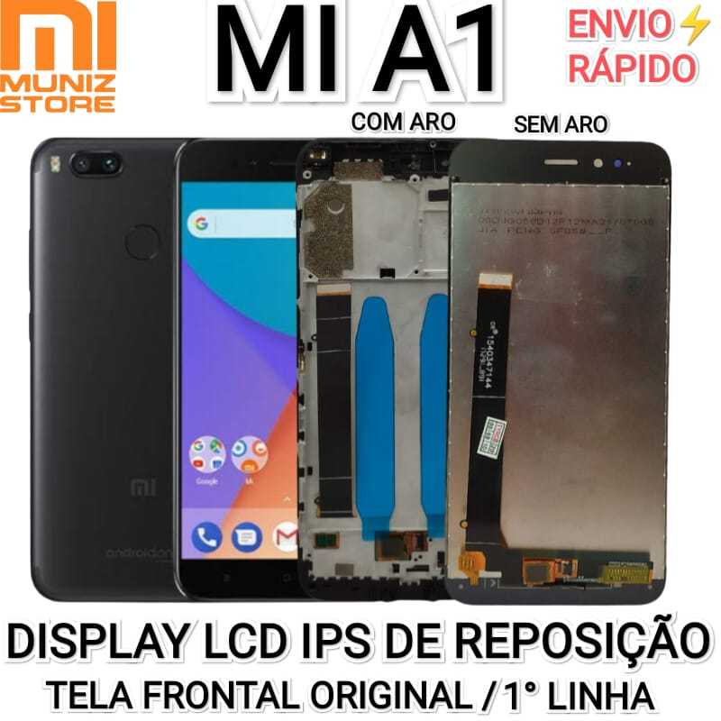 Display Mi A1/Mi 5X Original/1° Linha Nacional Tela LCD IPS Frontal Sem ...