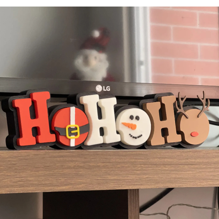 Decoração Natalina - Letras HoHoHo Coloridas | Shopee Brasil