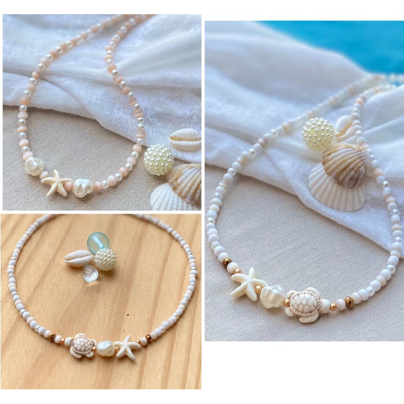 COLAR CHOKER PRAIANO DE MIÇANGAS PEDRAS NATURAIS PÉROLAS BÚZIOS ESTRELA ...