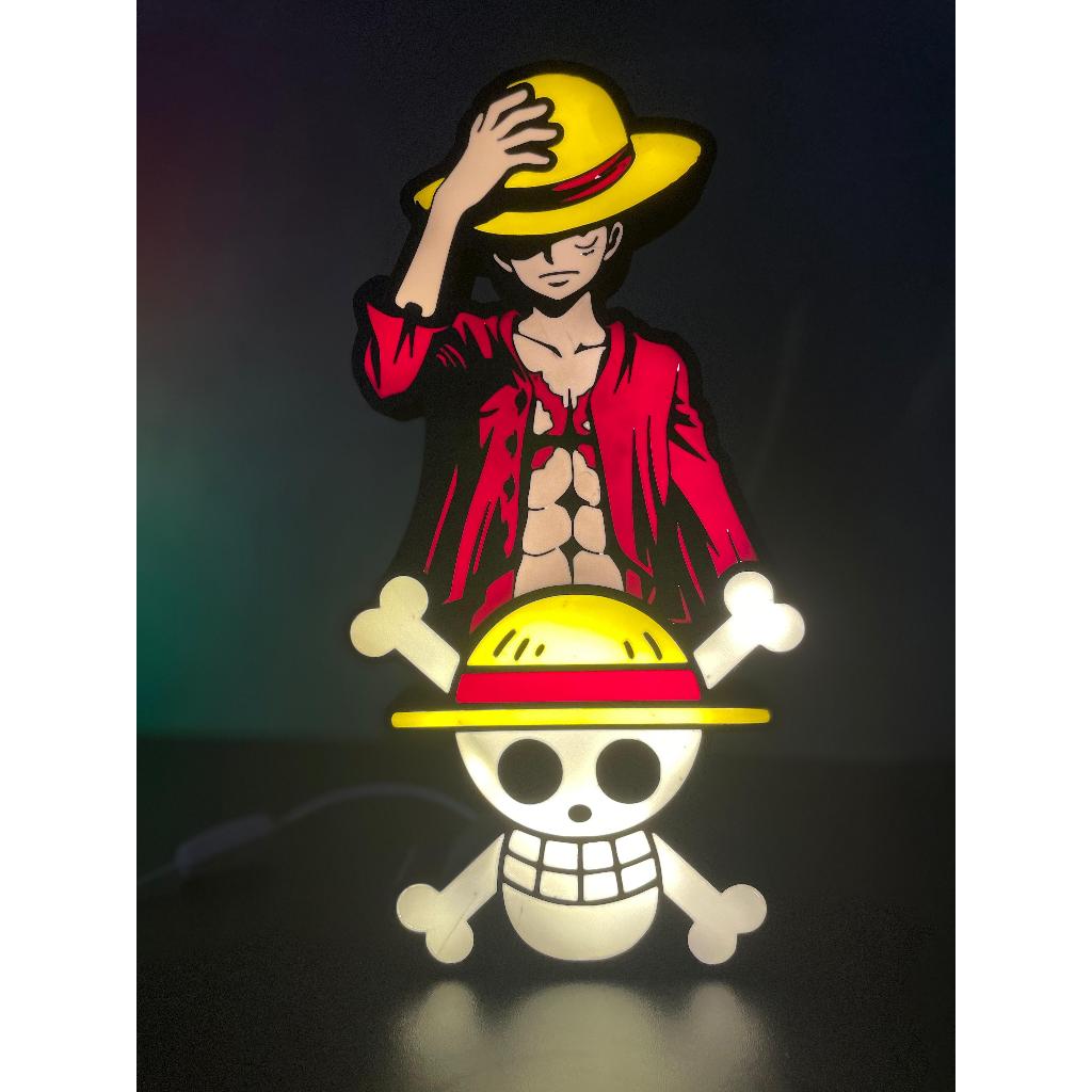 Luminária Luffy One Piece com LED USB - Decoração Geek e Gamer | Shopee ...