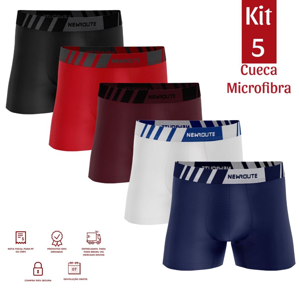 Kit Cuecas Box Adulto Original Microfibra Cueca Boxer Masculino Premium ...