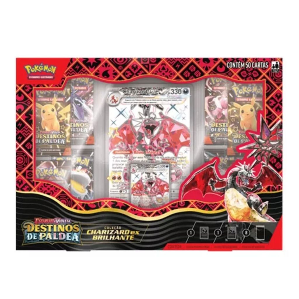 Box Pokémon Cards Cartinha Pokemon Destinos De Paldea Charizard Ex ...