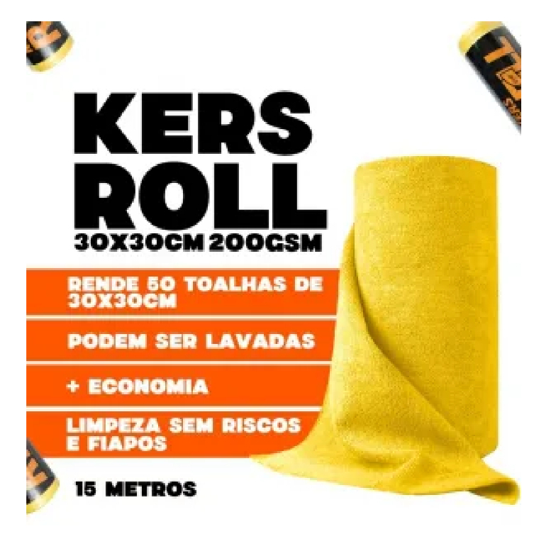 Rolo de Microfibra Roll 30x30cm 200gsm Amarelo 50 Unidades - Kers ...