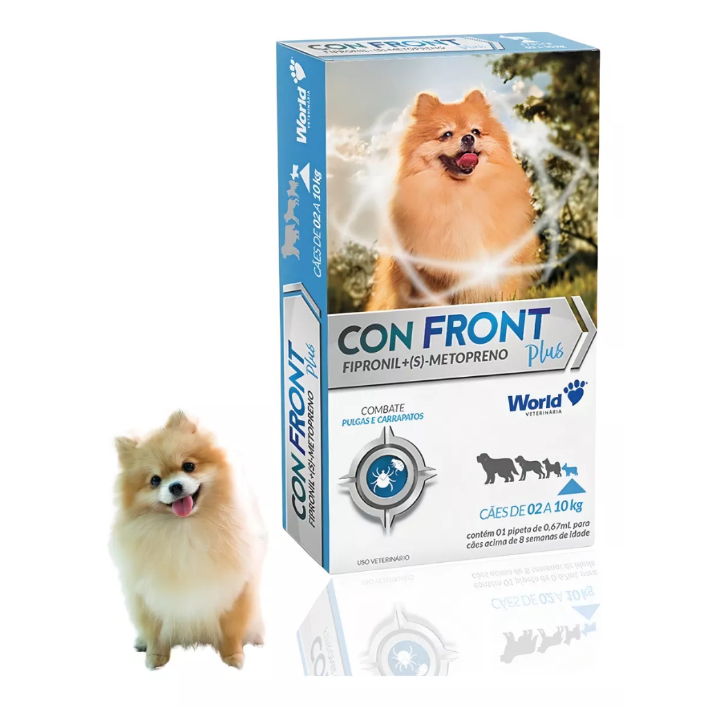 Kit C/3 Pipetas Confront Plus 2 a 10kg Antipulgas Pipeta Fipronil Cães ...