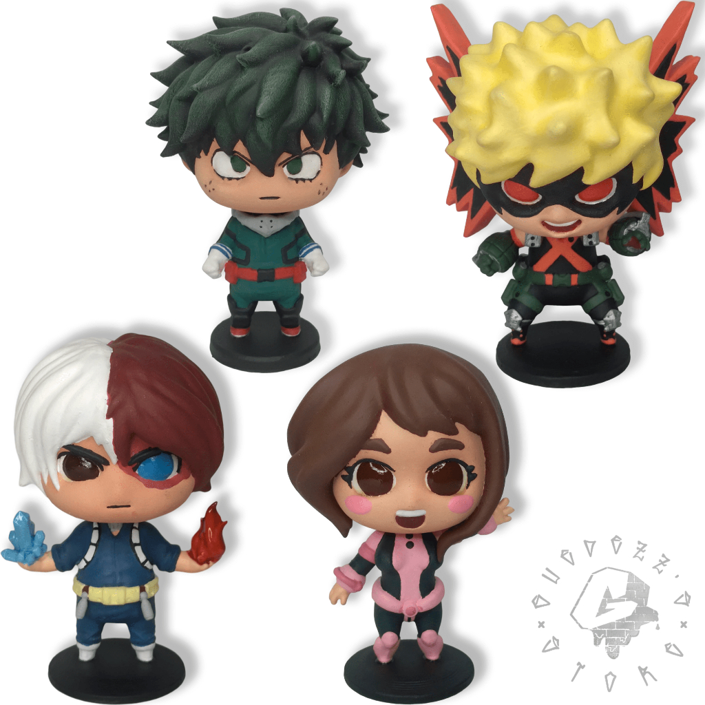 Chibis My Hero Academia - Miniaturas (Deku, Bakugo, Todoroki e Uraraka ...