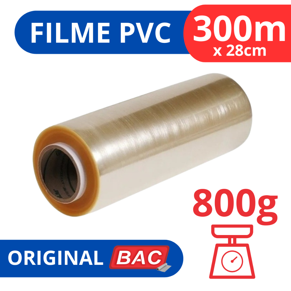 Rolo Bobina Plastico De Filme Pvc 28cm X 300 Metros Original BAC ...