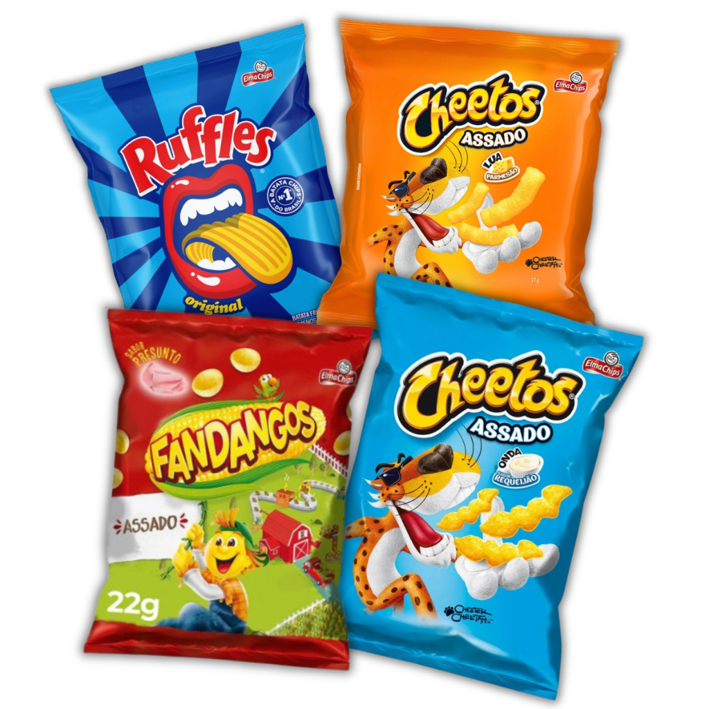 Kit C/4 Salgadinhos Baby Clássicos Elma Chips Requeijão Parmesão Ruffles Fandangos | Shopee Brasil