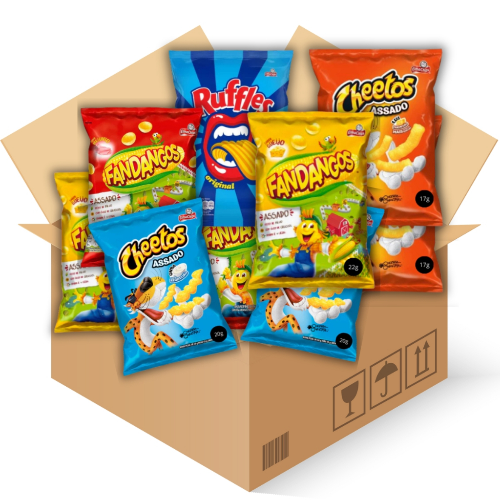 Kit C/20 Salgadinhos Baby Sortidos Ruffles Fandangos e Cheetos Elma Chips | Shopee Brasil