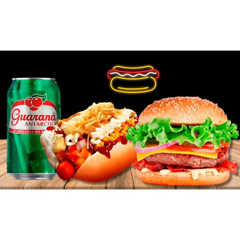 Painel Adesivo Parede Lanche Hamburguer Cachorro Quente Hot Dog Guaraná ...