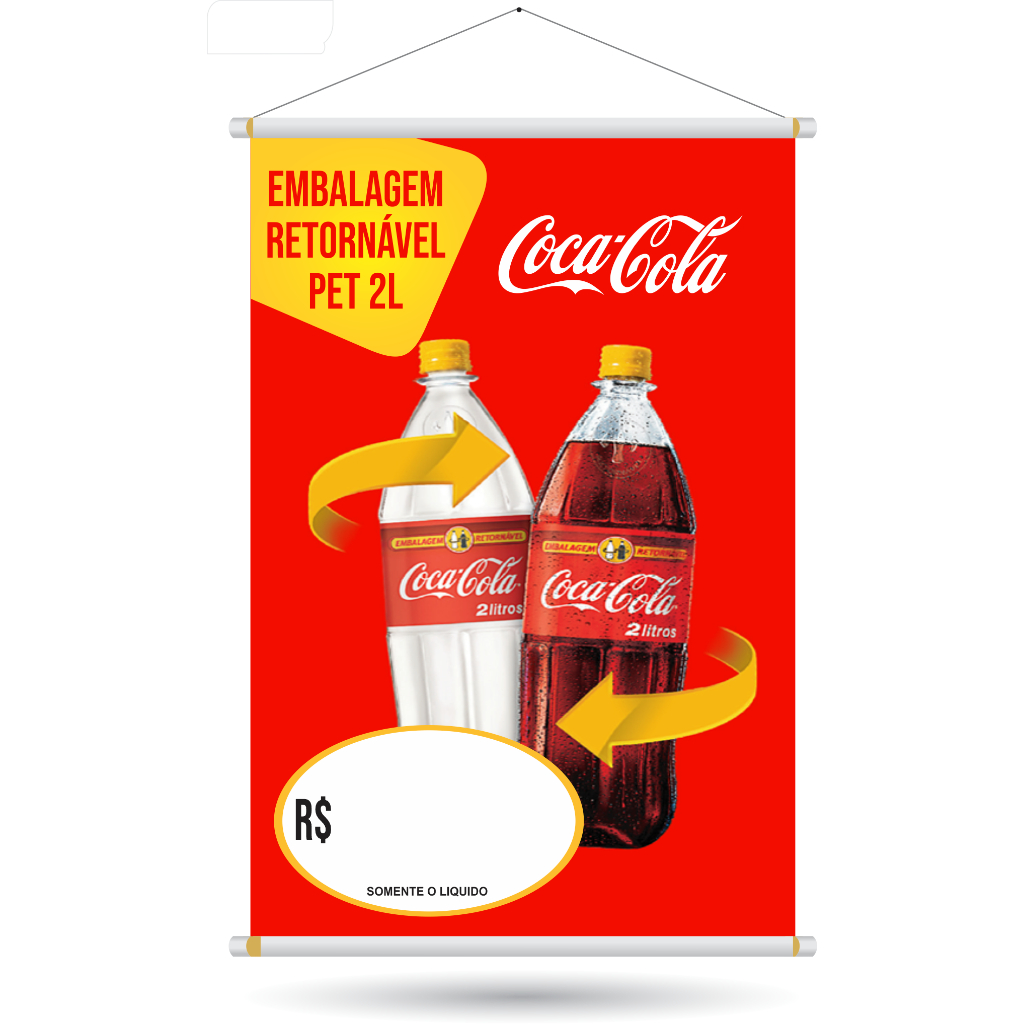 Banner Coca Cola Retornável 70x50cm modelo 2 | Shopee Brasil