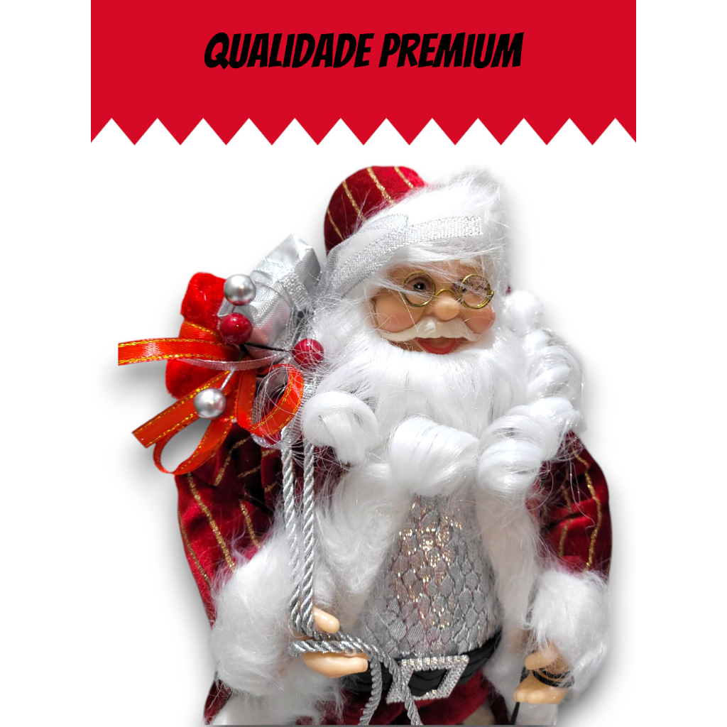 Boneco Papai Noel decoração casa enfeite natalino 30cm | Shopee Brasil