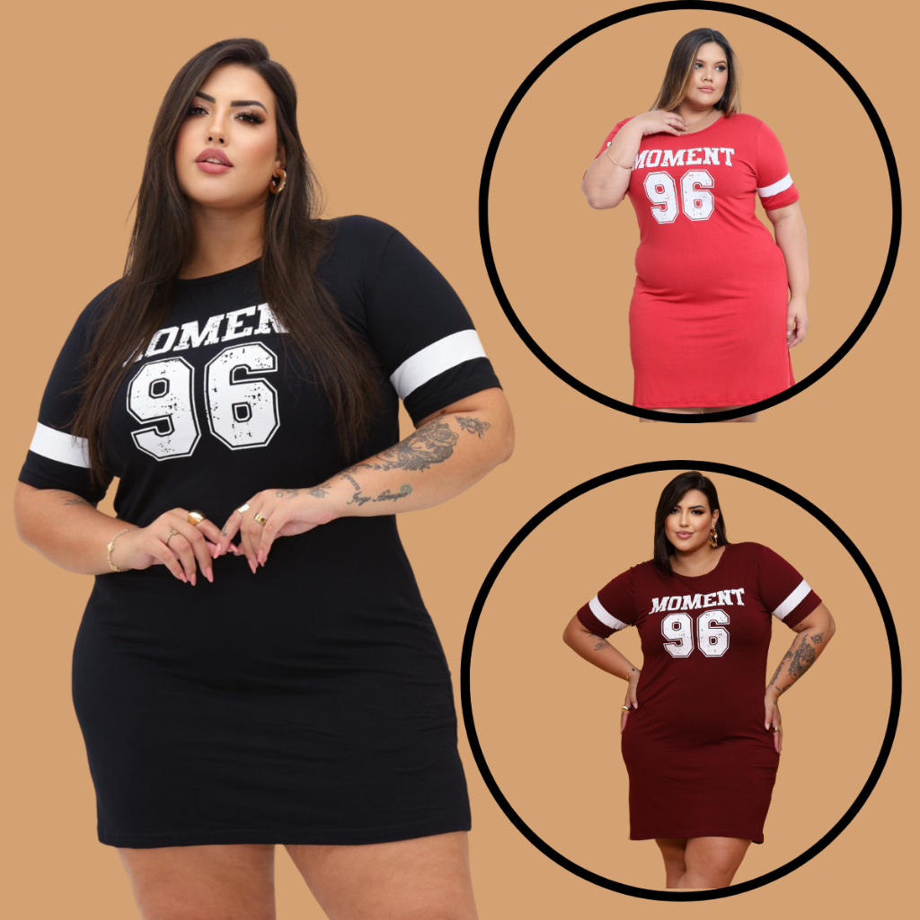 Vestido Estampado Plus Size Curve Curvy Camisão Moda Gringa Verão veste ...