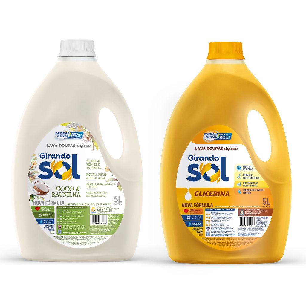 Lava Roupa Sabão Líquido 5 Litros Coco & Baunilha ou Glicerina | 1 2, 3 ...