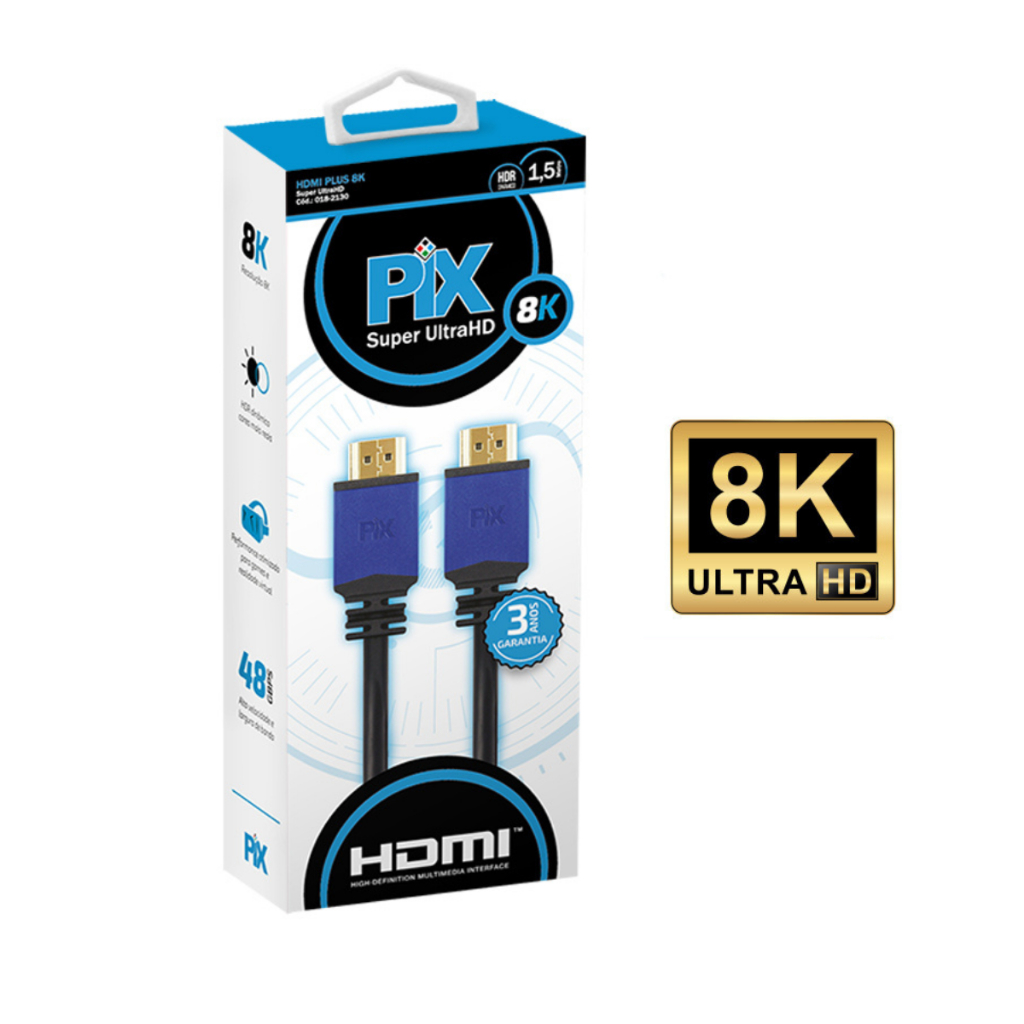 Cabo Hdmi Premium 8K 2.1 e 4K 2.0 PIX - 144hz 120hz 48g Gamer - Tv, Playstation 5, Xbox Series e ...