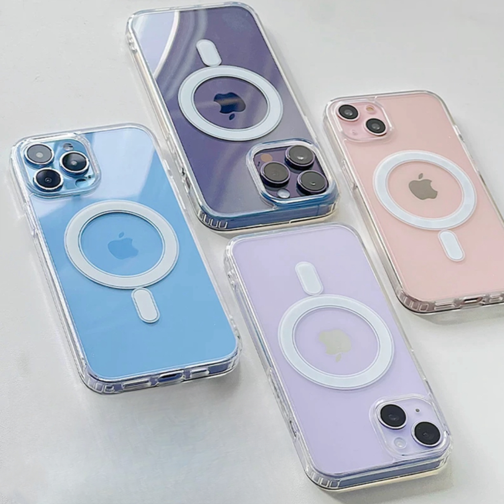 Capa magsafe Transparente Magnética Capinha Space Anti Impacto TPU Para IPhone 7/8 plus XR 11/12 ...