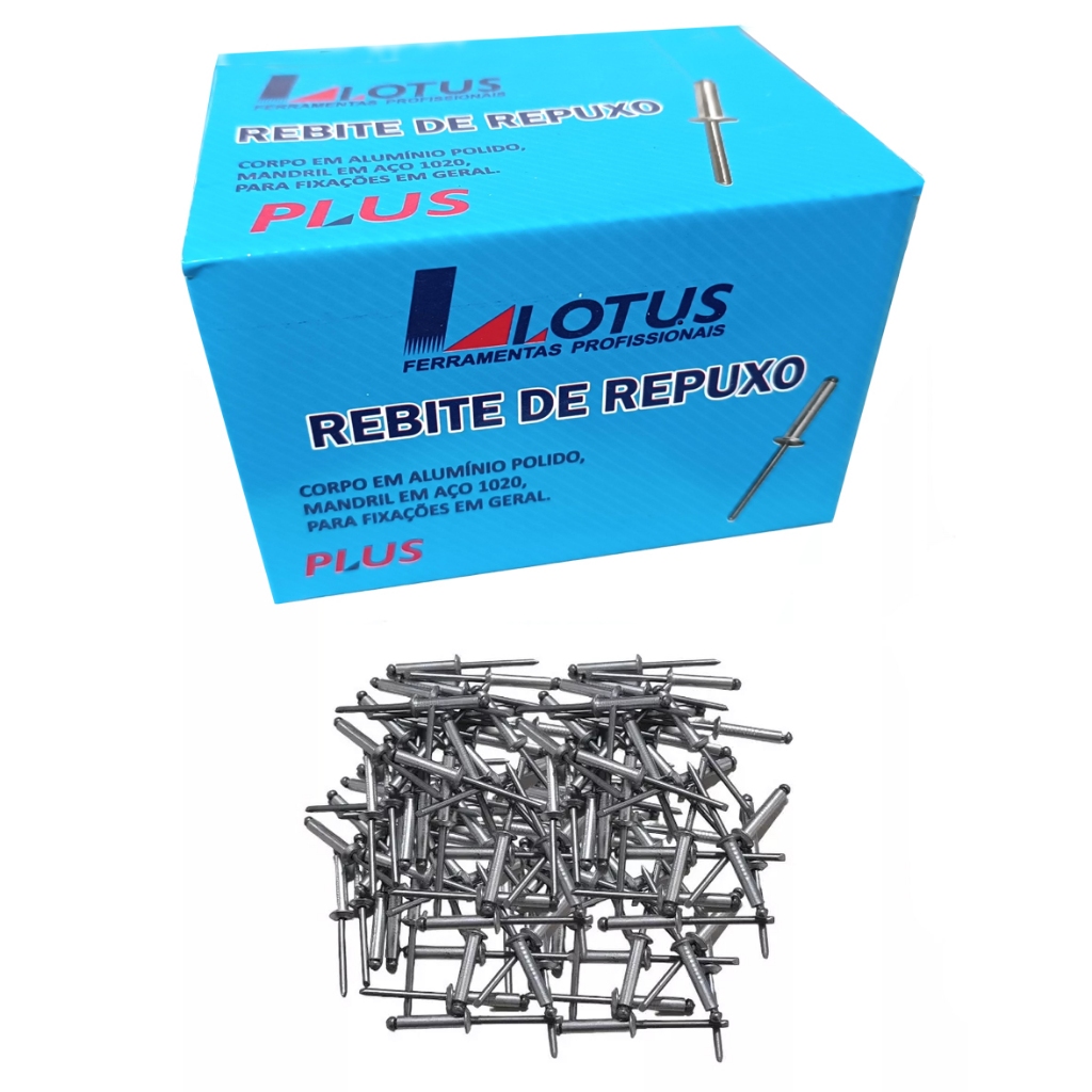 Rebite Pop De Repuxo Alumínio 414 4mm 5/32 500 Peças 1 Linha | Shopee ...