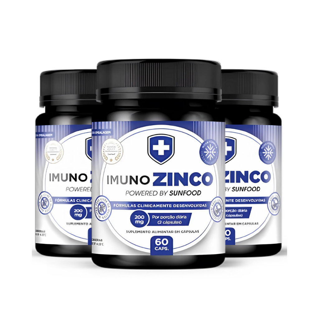 Kit 3 un - Imuno Zinco 200mg - 60 capsulas - Sunfood Clinical | Shopee ...