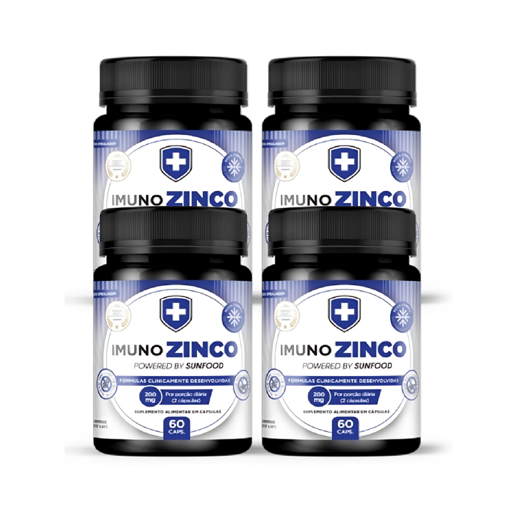 Kit 4 un - Imuno Zinco 200mg - 60 capsulas - Sunfood Clinical | Shopee ...