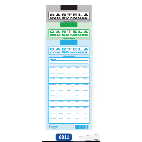 PACOTE CARTELA RIFA 50 NOMES TAMOIO 50 UNIDADES CORES SORTIDA | Shopee Brasil