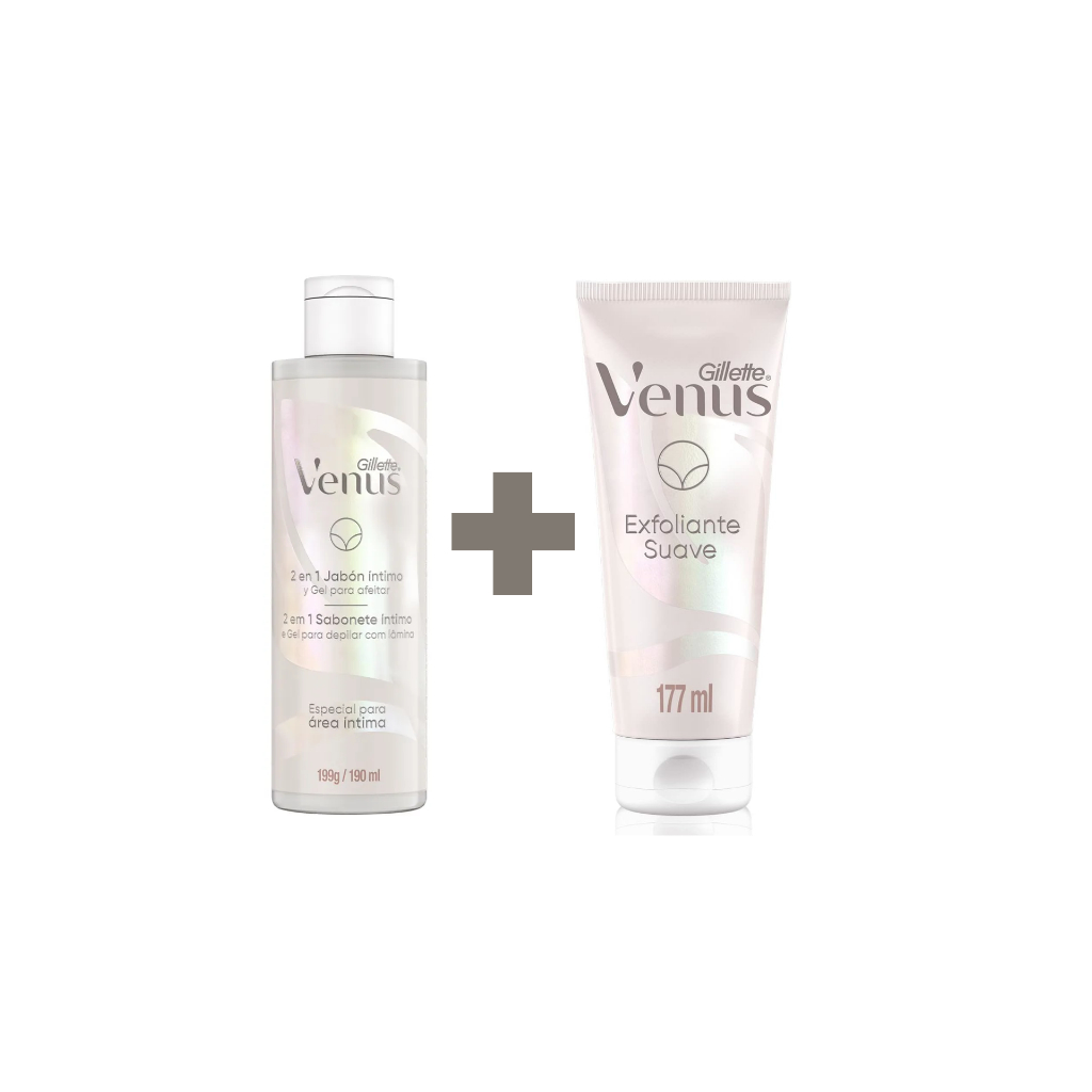 Kit Gillette Venus intima - Sabonete Líquido Gel 2 em 1 + Esfoliante ...