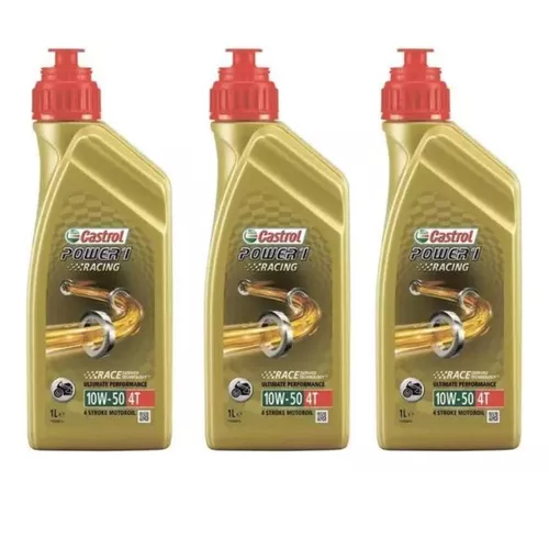 Kit 3 Lts Oléo Castrol Power 1 Racing 10w50 4t Sintetico 2 Litros ...