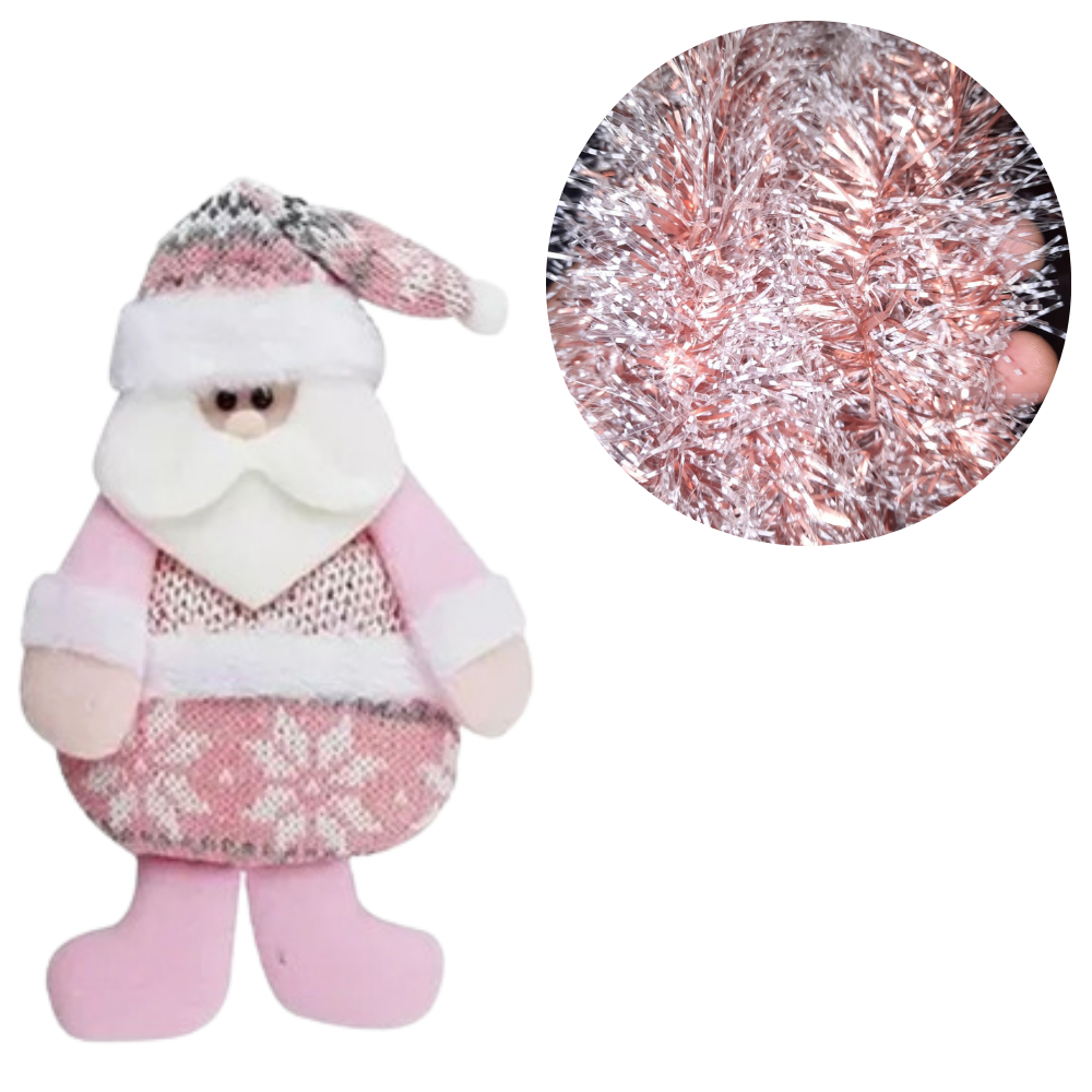 kit pendente 23cm + festão rose duo Fam Cherry Enfeite Noel/Boneco Luxo ...