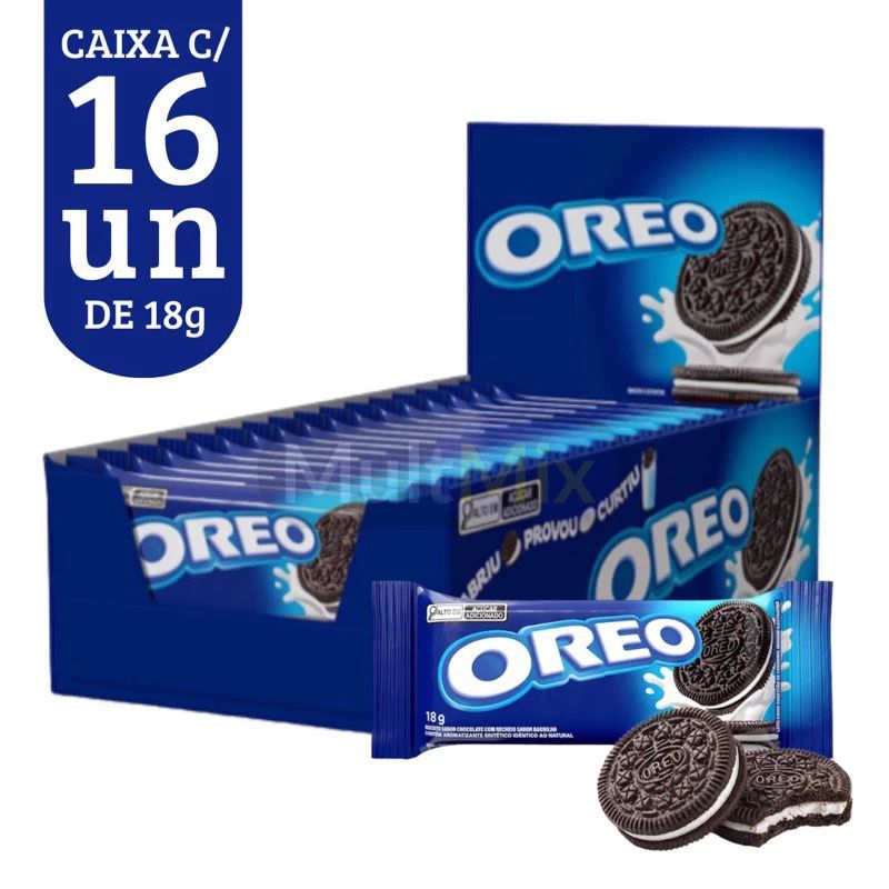 Caixa Biscoito Recheado Oreo Original Mondelez - 288g c/16un De 18g ...