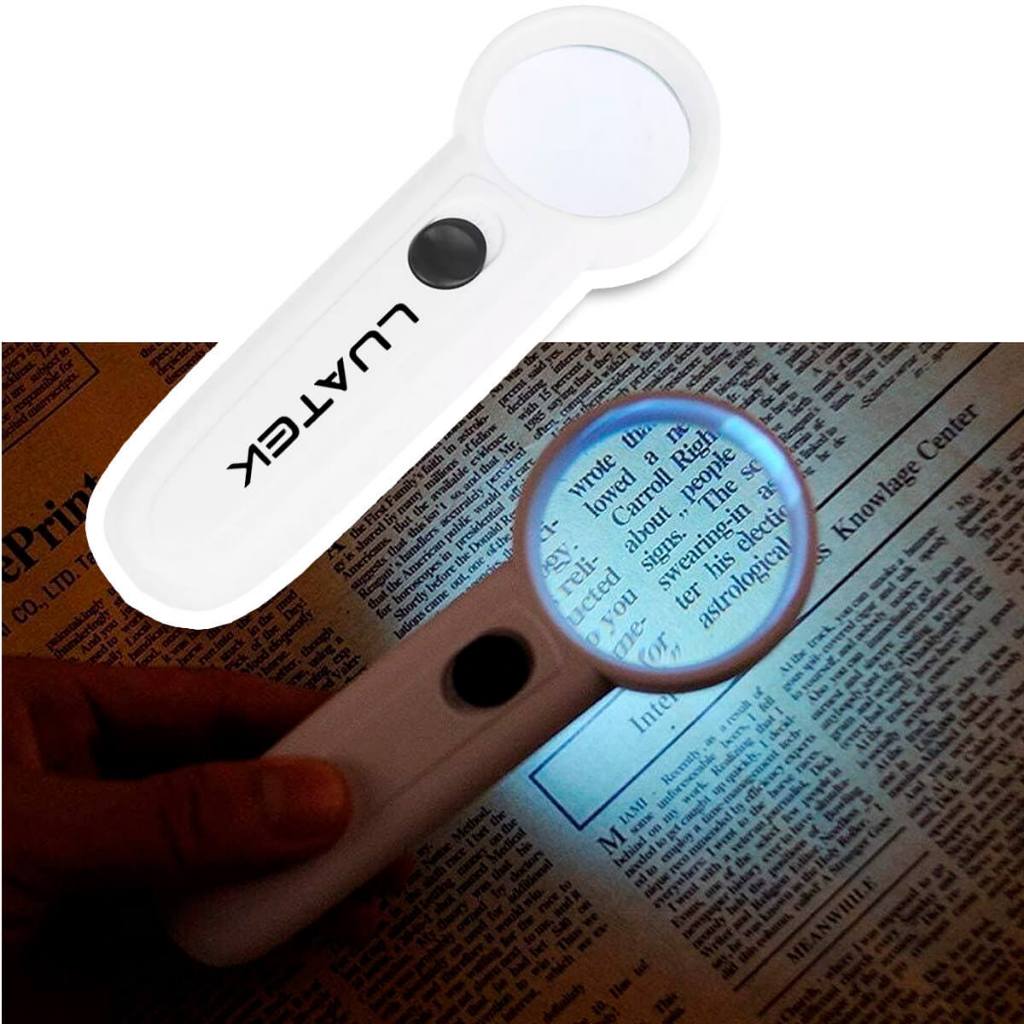 Lupa de Mão com Luz Led 8x para Leitura e Precisão – Portátil e Potente ...