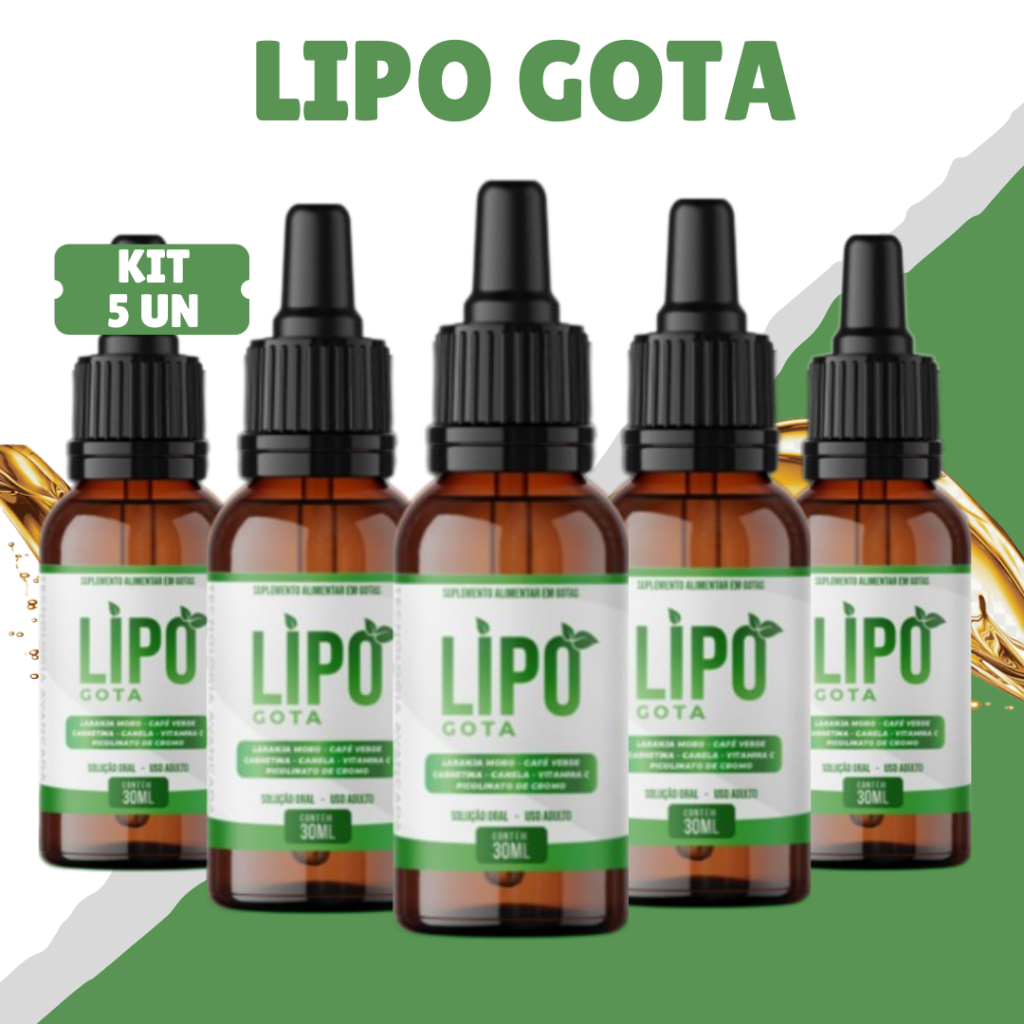 Mega Oferta 5x Lipo Gota Original 30ML - Envio Já | Shopee Brasil
