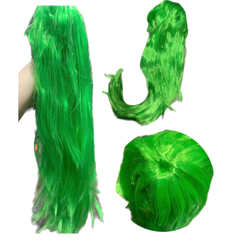 Peruca Verde Longa para Carnaval/Cosplay/Halloween | Shopee Brasil