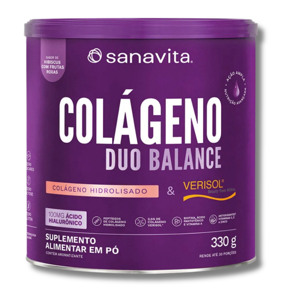 Duo Balance Sanavita Colágeno Com Hialurônico e Verisol 330g | Shopee ...