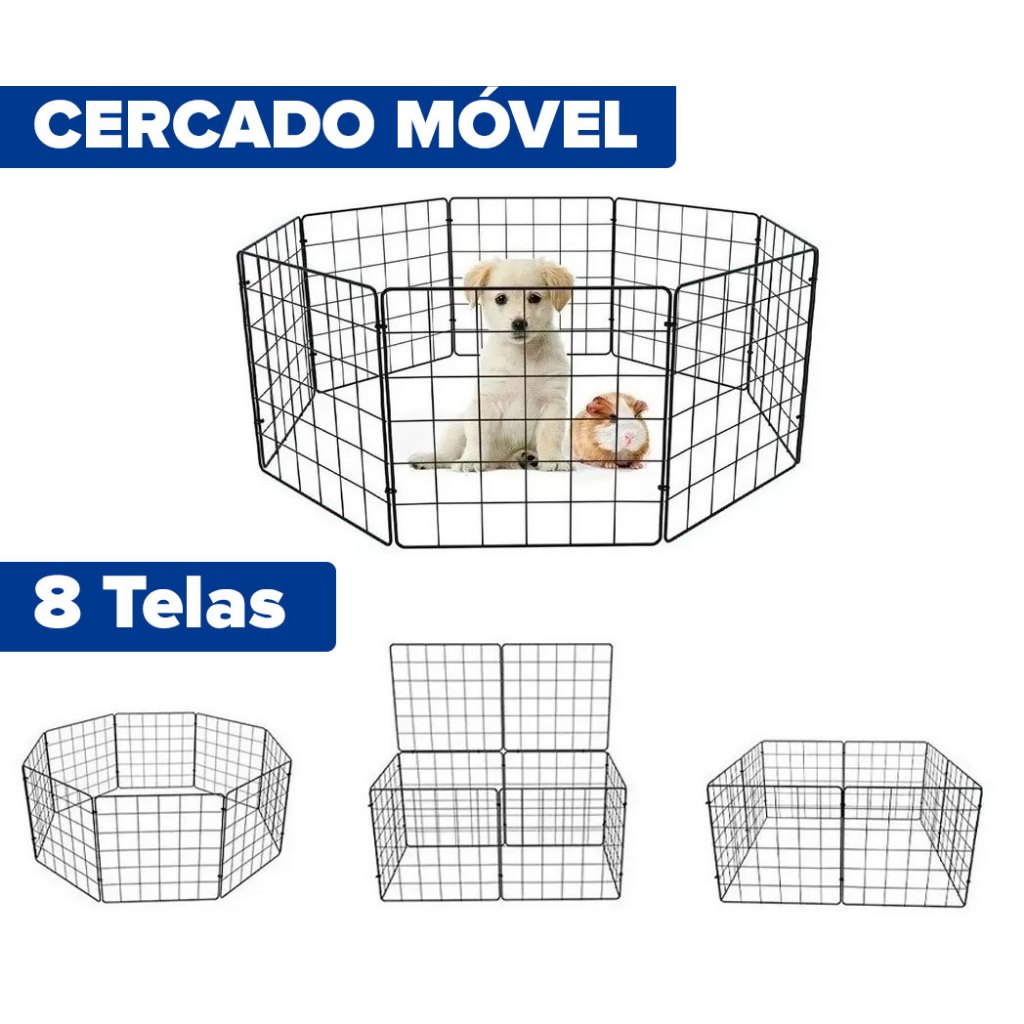 Cercado P/ Pet Em Tela Aramada Cercadinho Para Cachorro Dobrável ...
