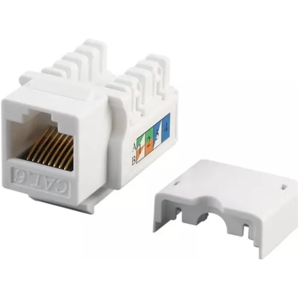 Conector Keystone Rj45 Cat6 - Fêmea Modular Jack 8 Pinos - 5 UNIDADES ...