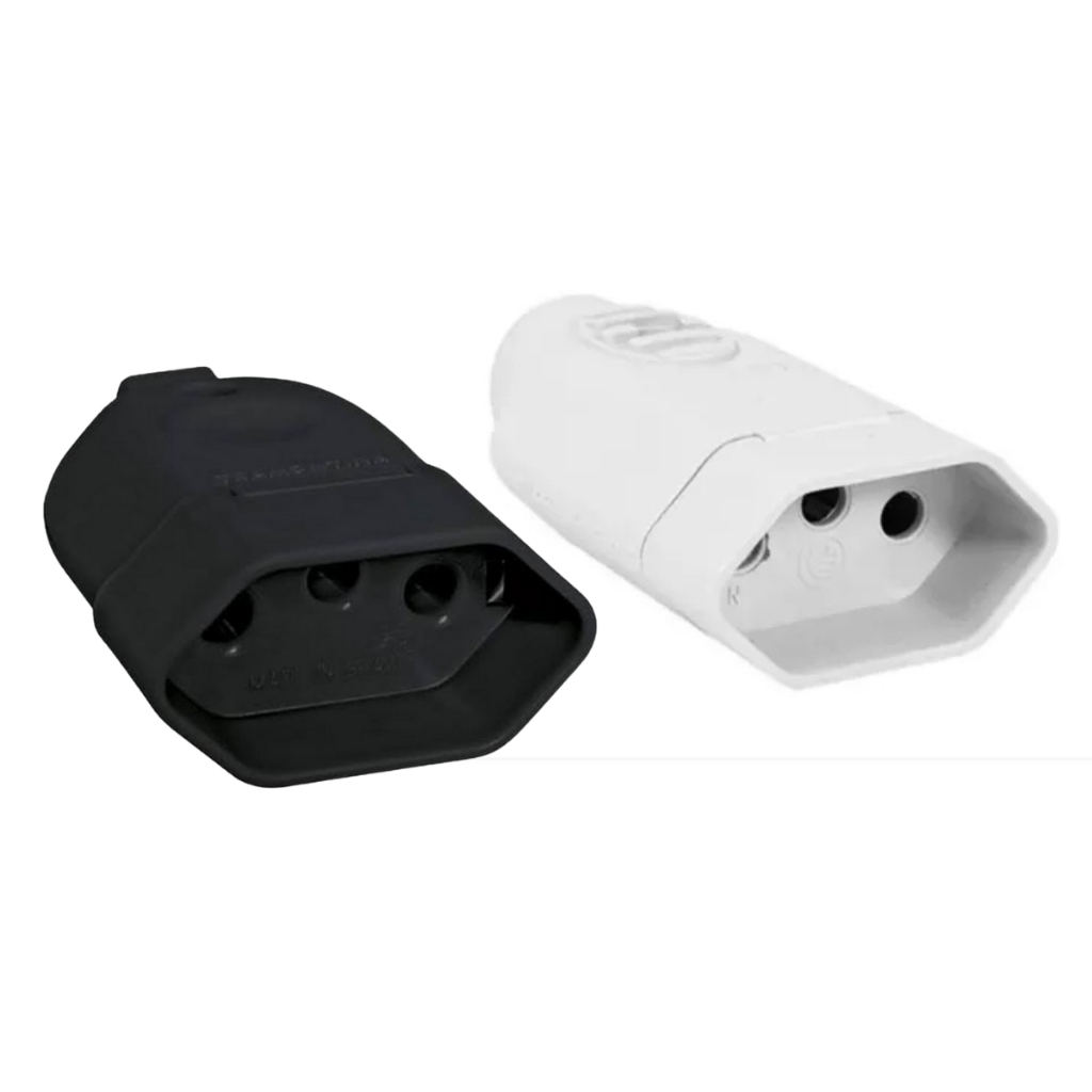 Kit 50 Adaptador Pino Plug Fêmea 10a De Tomada Branco 2p + Terra ...