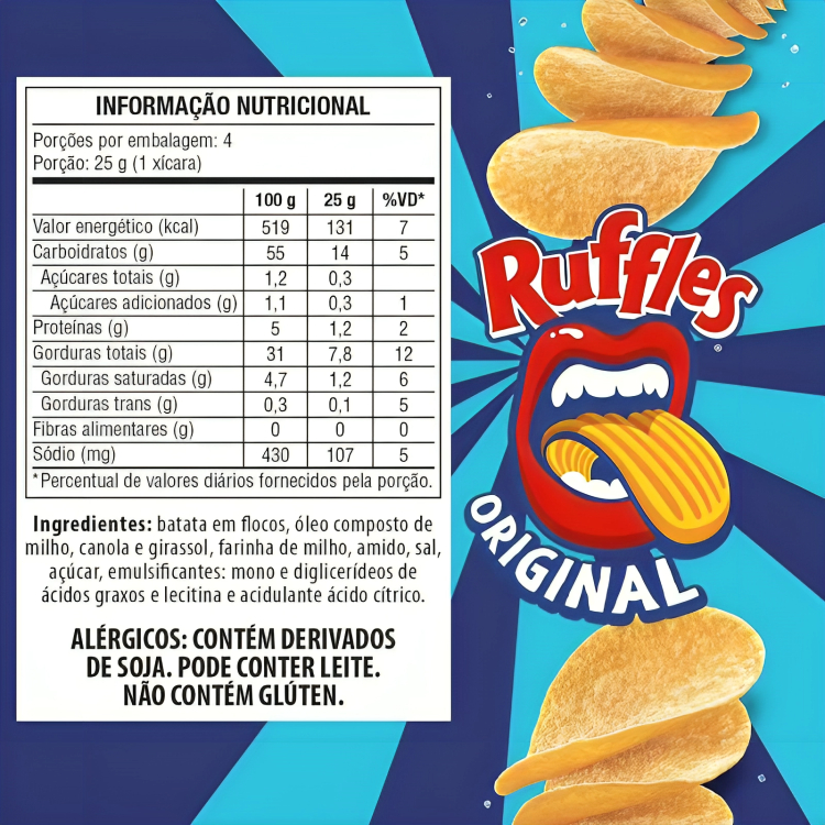 Batata Ruffles Original Lata 100g Elma Chips | Shopee Brasil