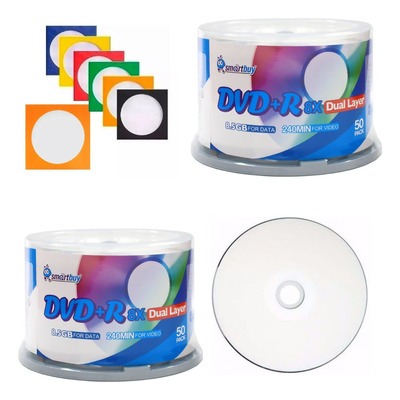 Dvd-r 8.5gb Dual Layer Smartbuy Printable 240min 1-8x Kit 05 Unidades | Shopee Brasil
