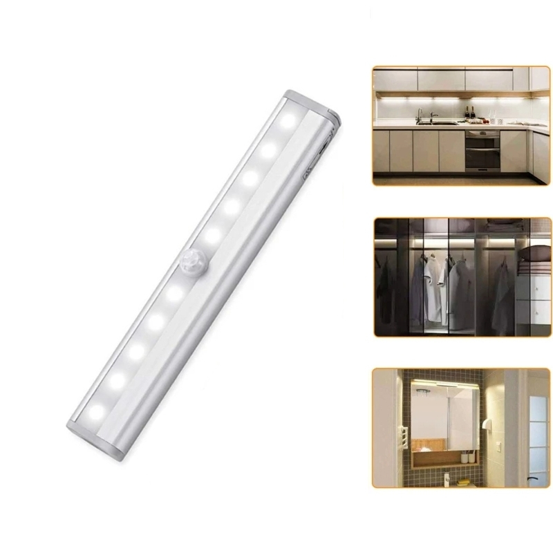 Luminária Luz Led Com Sensor Para Armário Guarda Roupa Metal Luz Branca ...