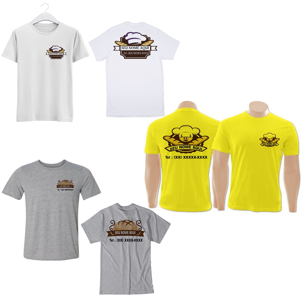 Kit 5 Camiseta Uniforme Personalizado com sua Logo, Estampa, Logomarcao ...