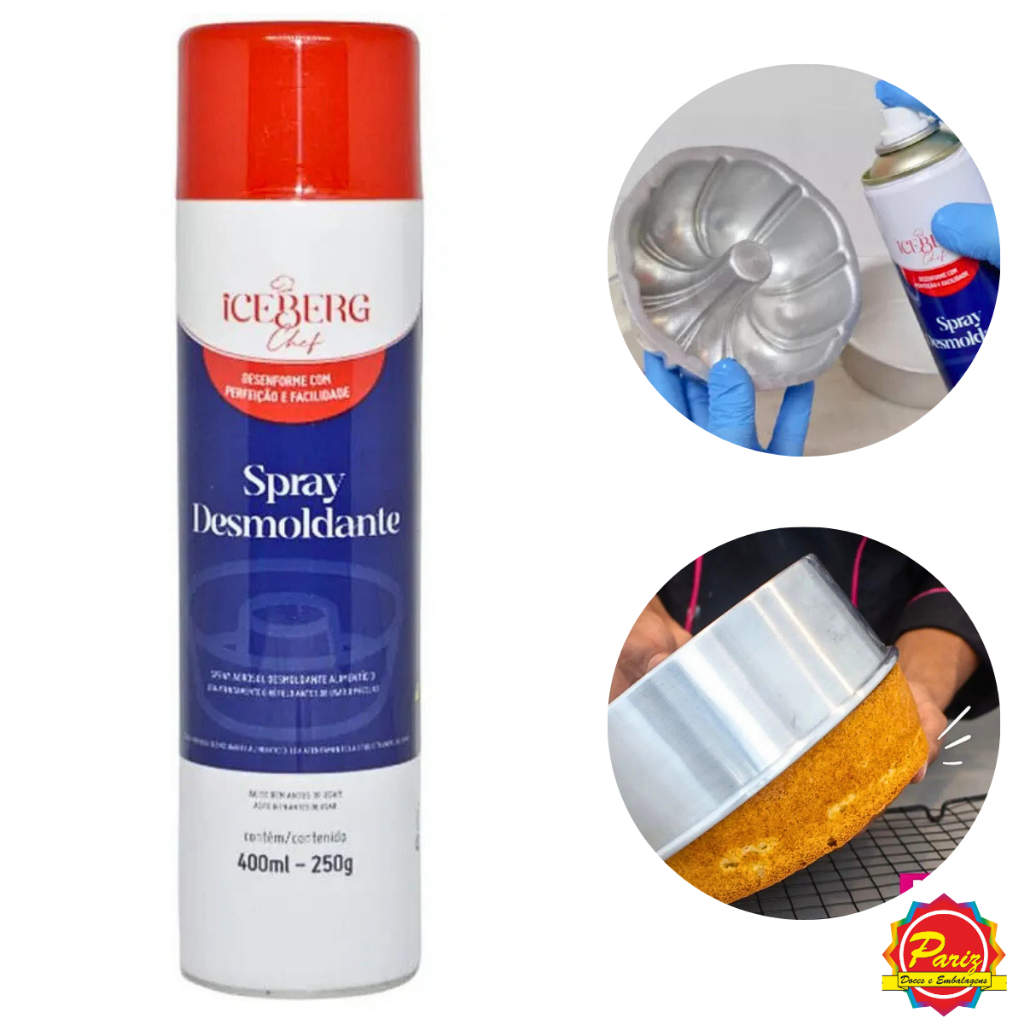 KIT 4 a 12 Spray Desmoldante Culinário para untar Formas 400ml Chef - Iceberg | Shopee Brasil