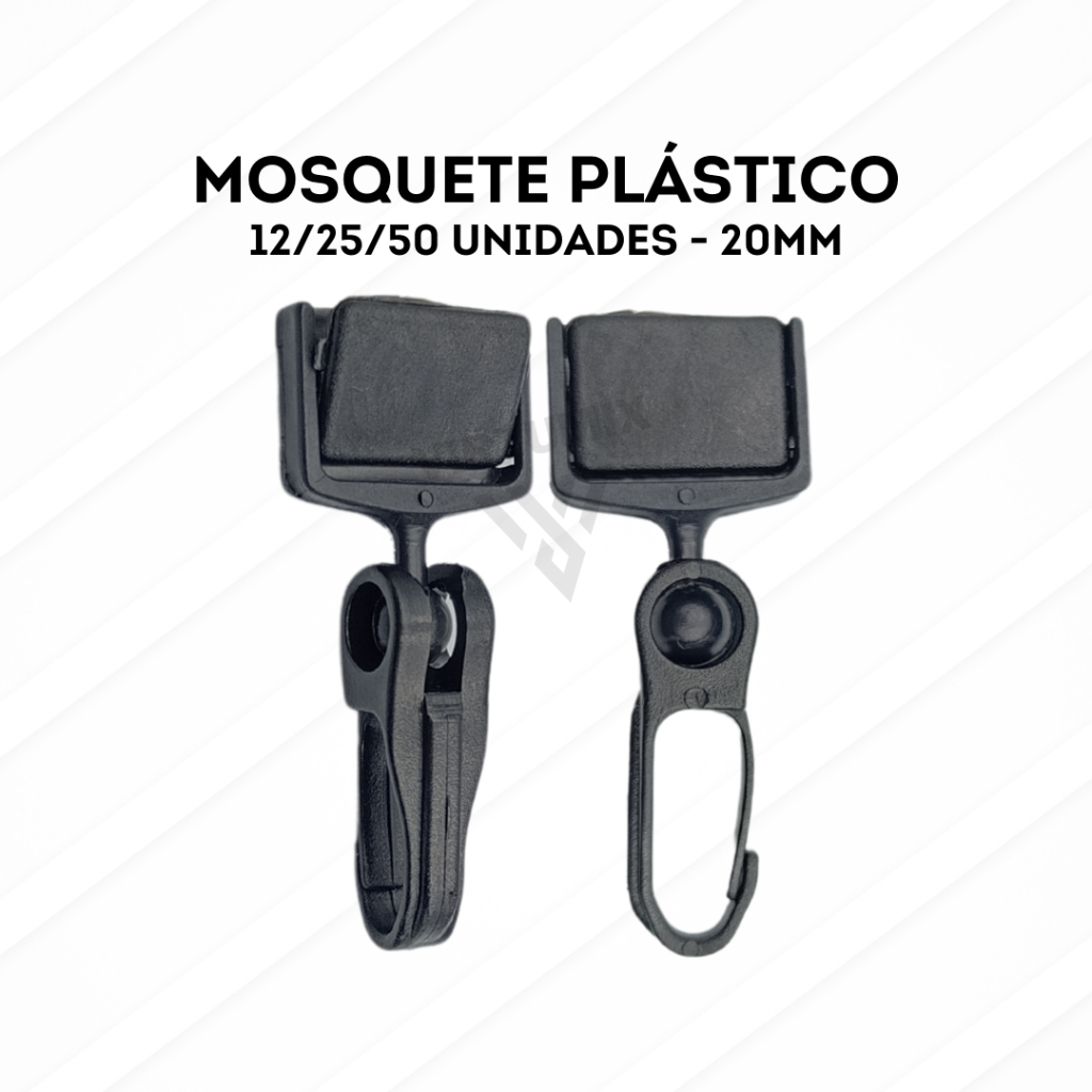 Kit Mosquete Plástico 20mm p/ Cordão de Crachá ( 12, 25 e 50 uni ...