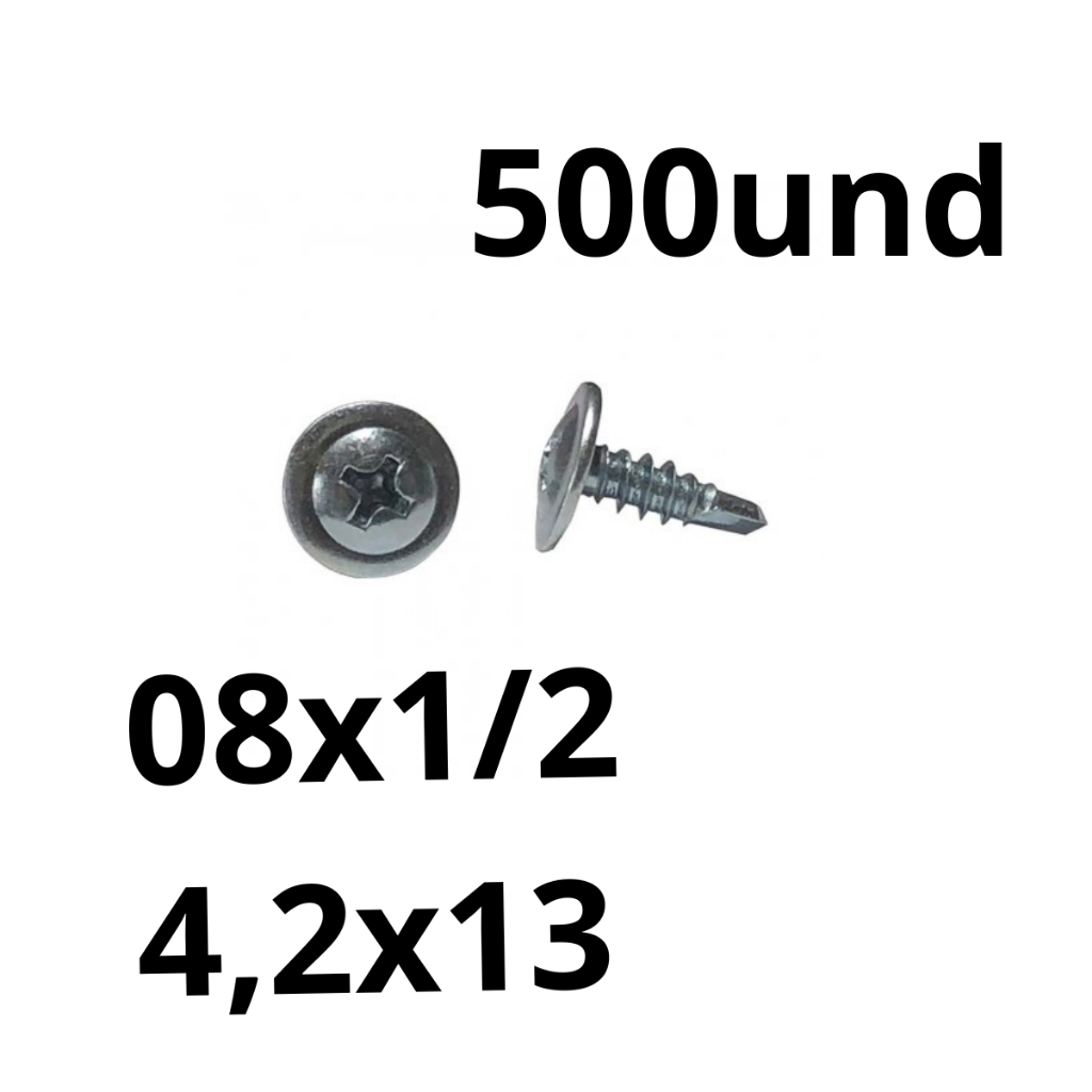 Parafuso Broca Fix 8 x 1/2 Auto Brocante Flangeado Phillips | Shopee Brasil