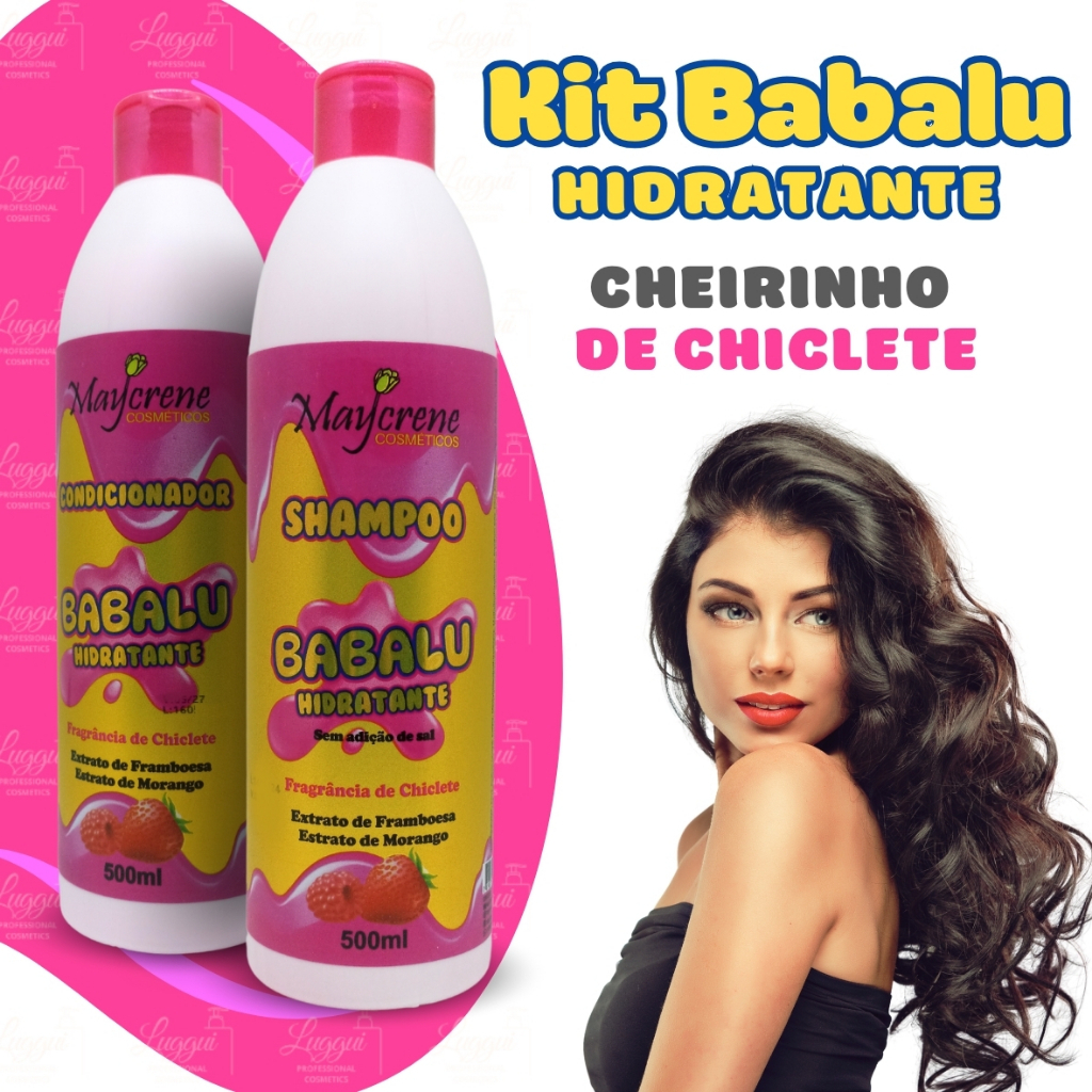 Kit shampoo + condicionador babalu cheirinho de chiclete sem sal 500ml ...