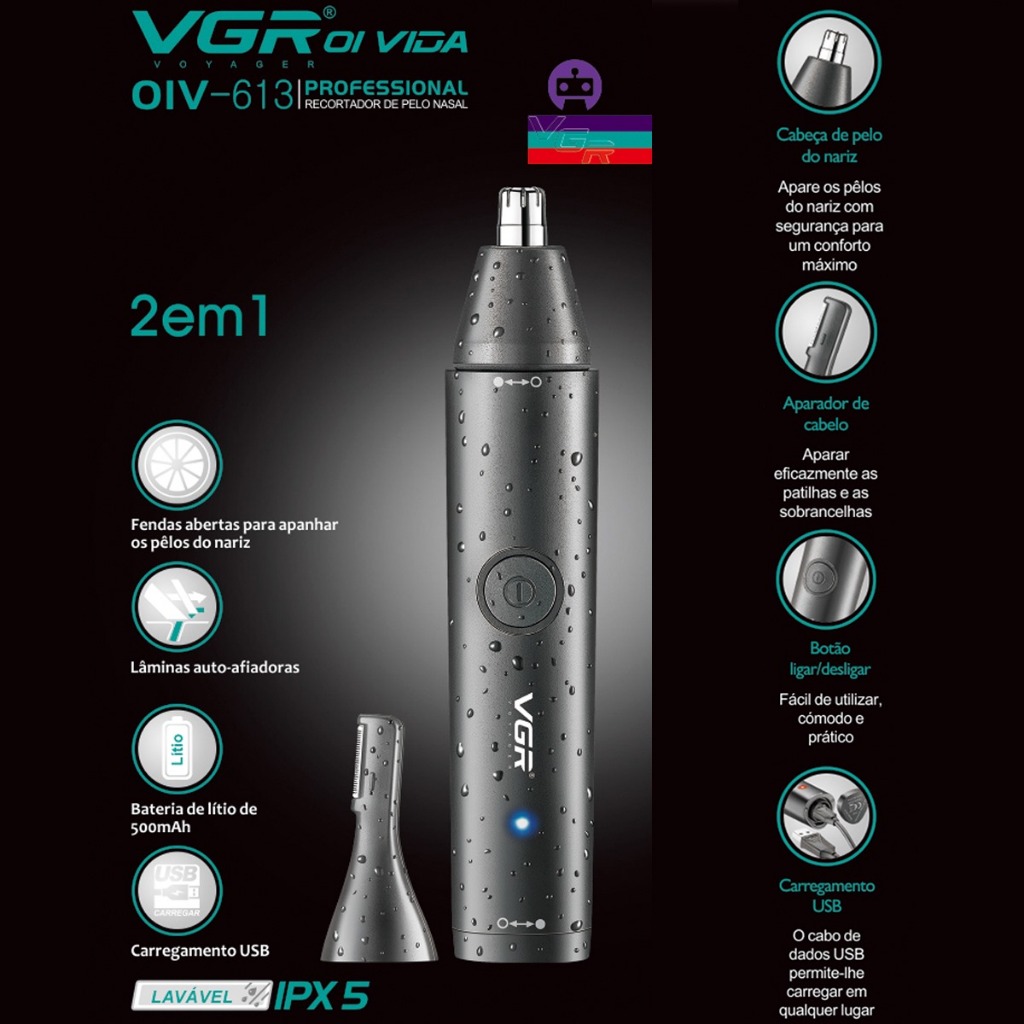 Aparador de Pelos 2 em 1 Profissional V-613 | VGR | Shopee Brasil