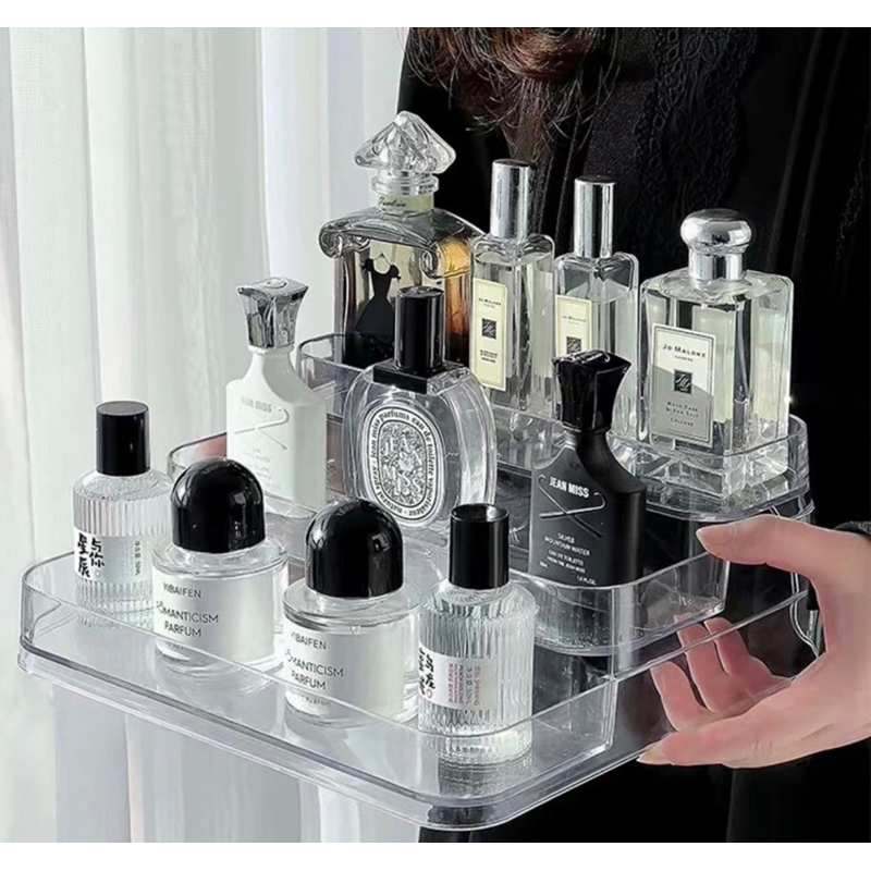 Expositor de Perfumes Cosméticos 3 Andares Multiuso Organizador Prateleira Diamante Acrílico ...