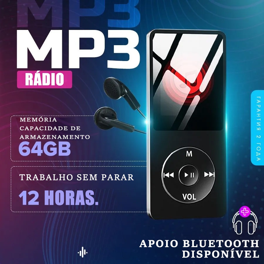 Bluetooth 5.0 MP3 MP4 Player HIFI Colunas De Música Sport MP4 Media FM Leitor De Rádio Voz Ebook ...