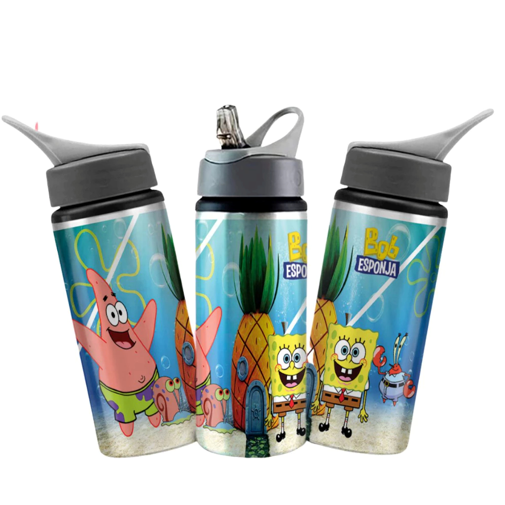 Garrafa Squeeze Bob Esponja Com Seu Nome | Shopee Brasil