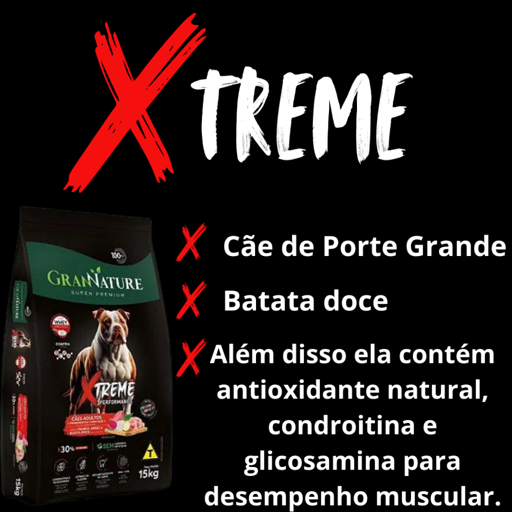 Ração Gran Nature Adulto Xtreme Super Premium 15kg Pitbull Pitmonster ...