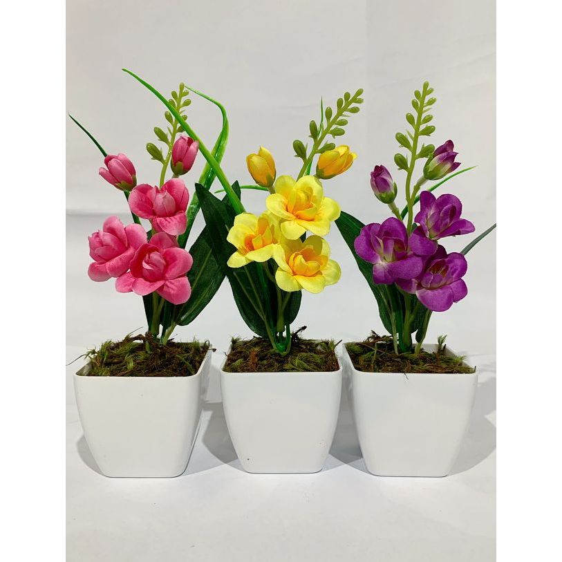 Kit com 12 ou 15 Mini Arranjos de Flores Coloridas Flores Artificiais ...