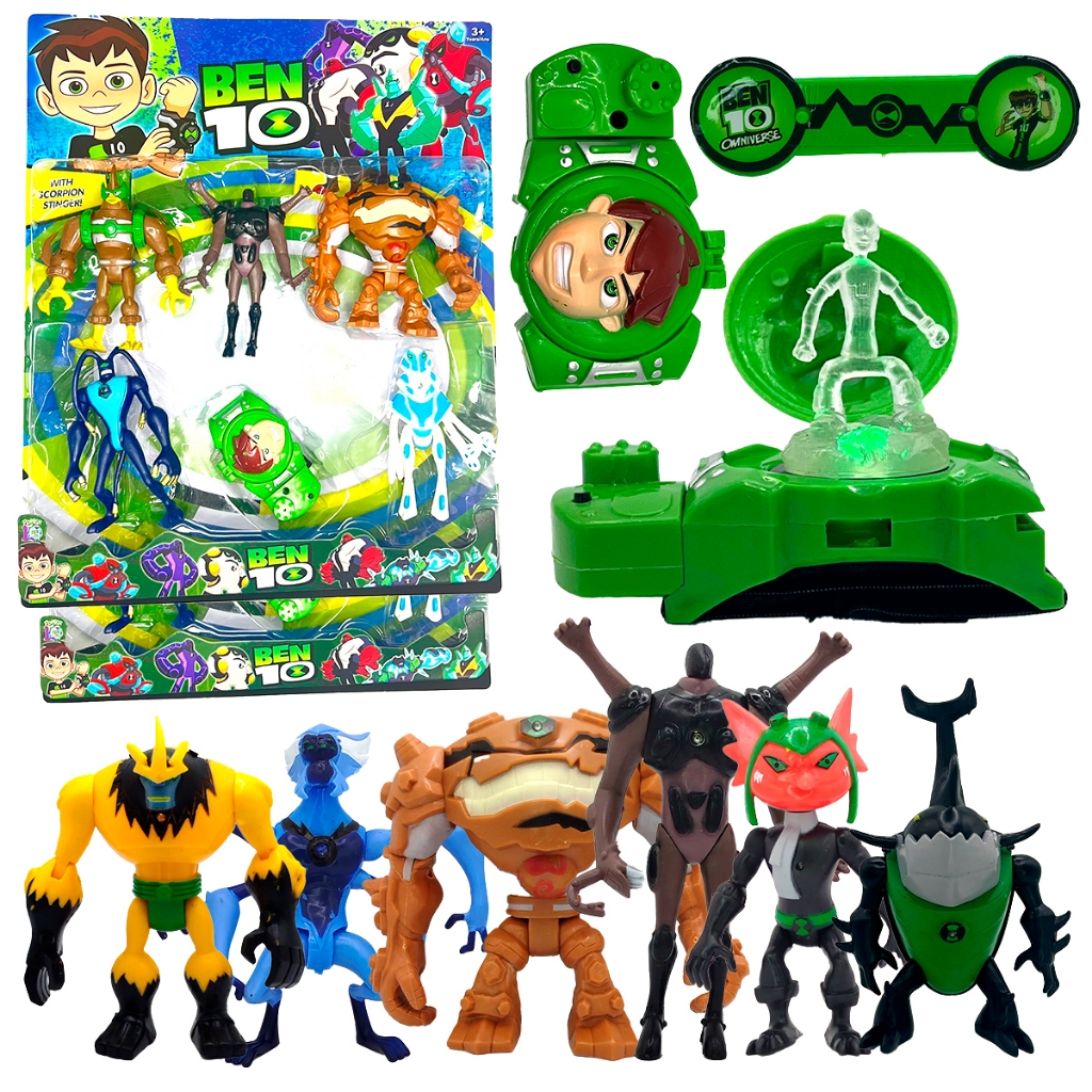 Kit Ben 10 Com 6 Bonecos e 1 Relógio Ominitrix | Shopee Brasil